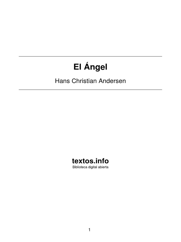 Hans Christian Andersen - El Angel | PDF | Hans Christian Andersen ...