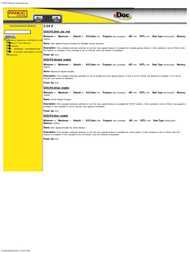 FANUC Robotics Documentation X | PDF | Boolean Data Type | Data Type FANUC Robotics Documentation X | PDF | Boolean Data Type | Data Type