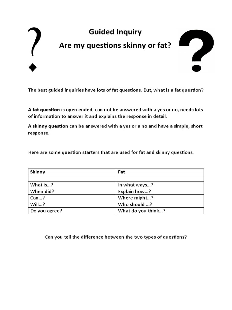 Fat and Skinny Questions | PDF