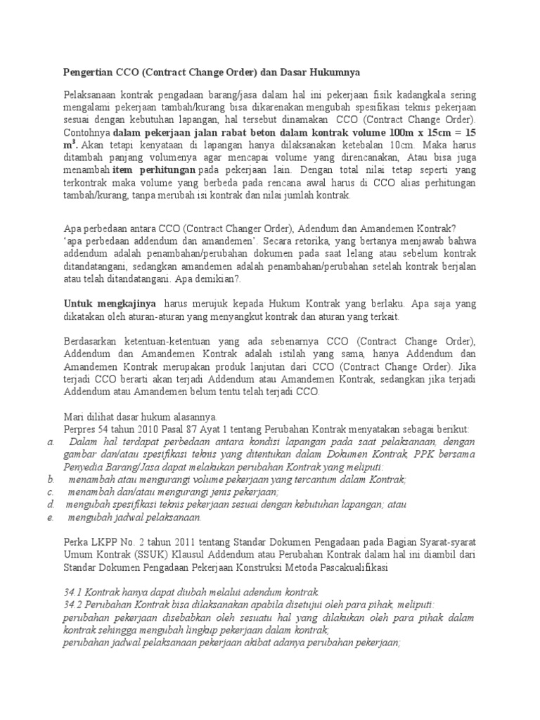 Pengertian dan Dasar Hukum CCO | PDF