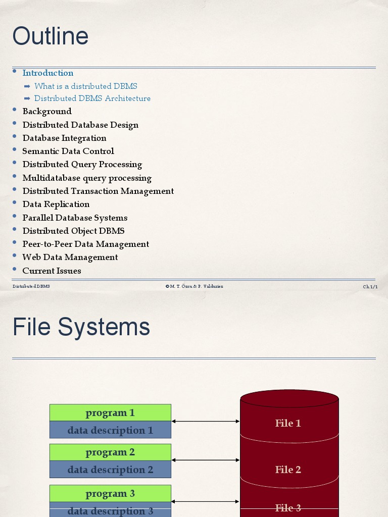 Outline What Is A Distributed Dbms Distributed Dbms Architecture Pdf Replication Computing