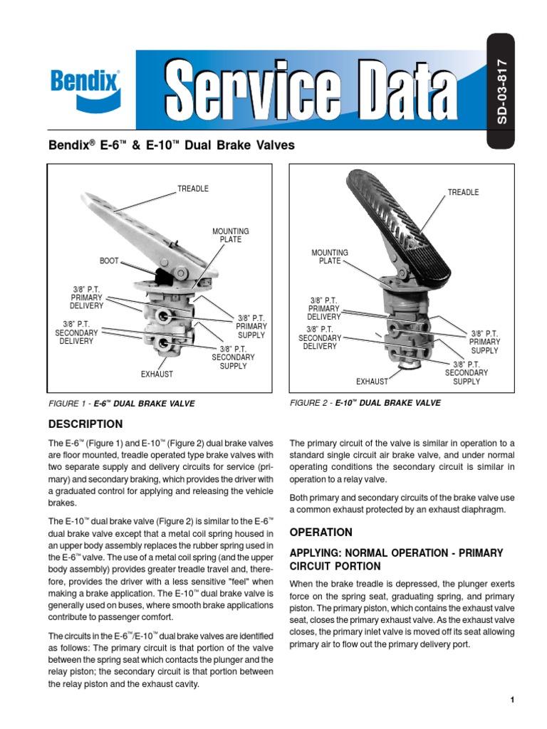 Bendix Treadle Valve PDF | PDF | Valve | Piston