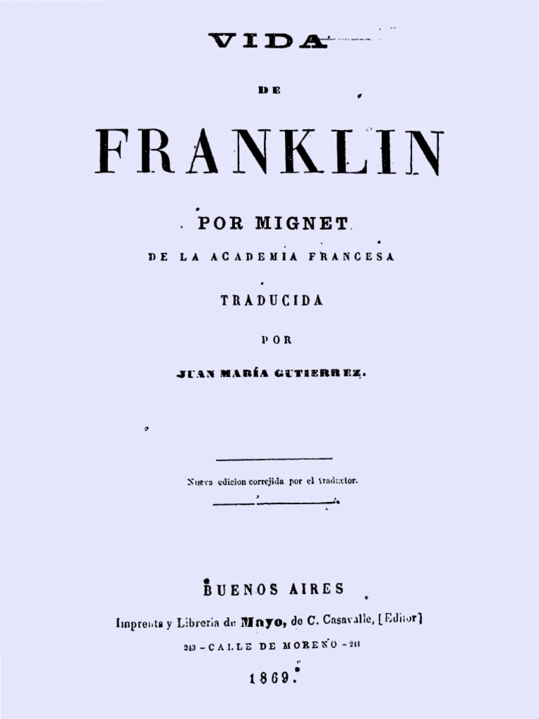 Vida de Franklin - François-Auguste Mignet | PDF | Benjamin Franklin ...