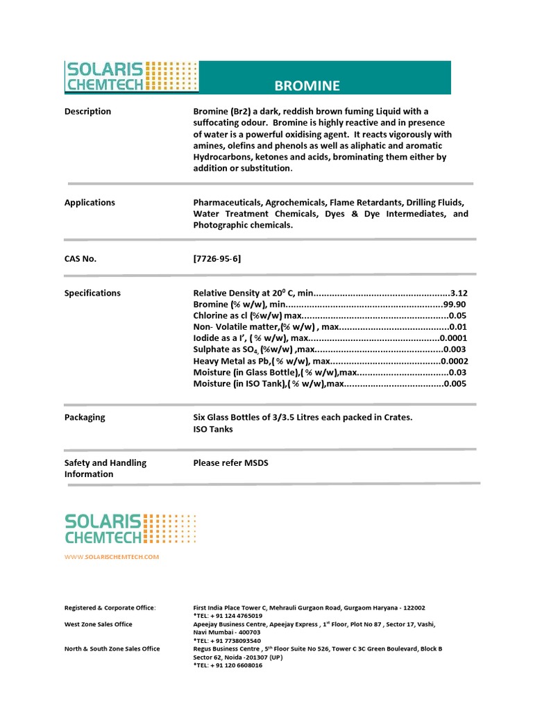 Bromine New | PDF | Chlorine | Chemical Compounds