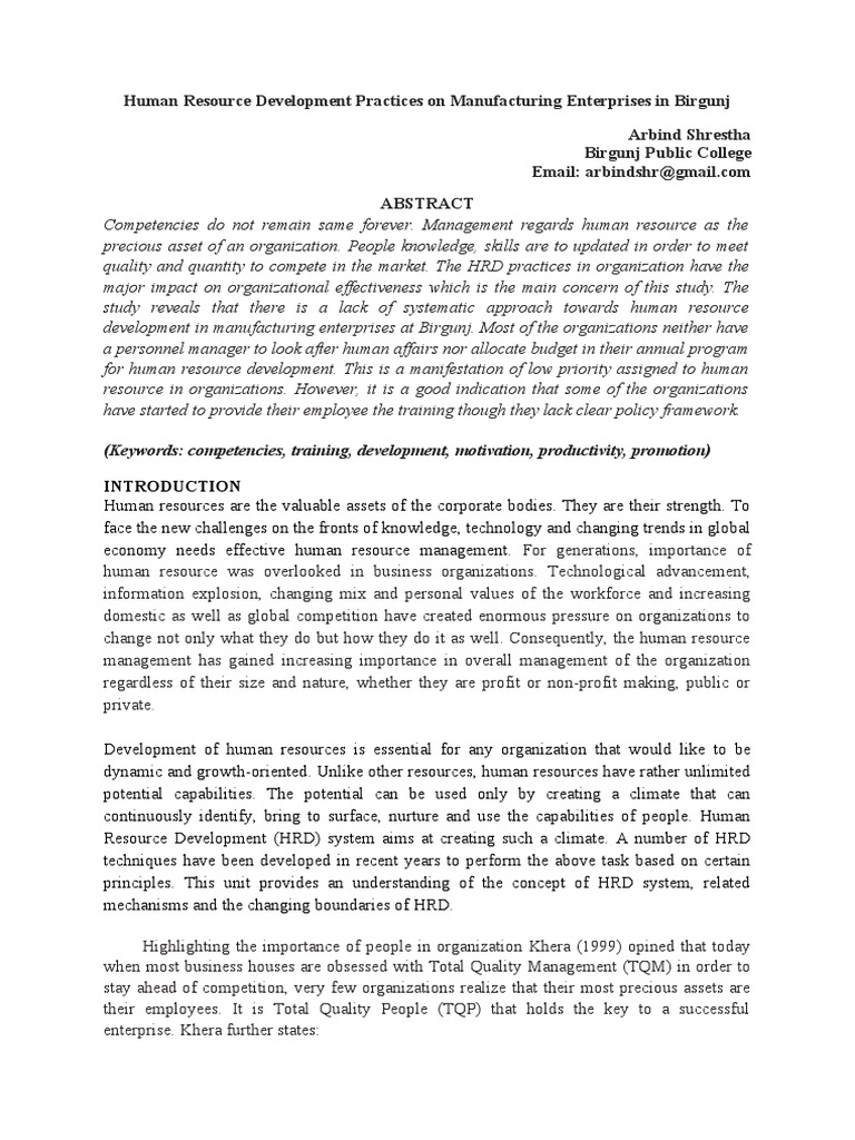 Article JNU Arbind Final | PDF | Human Resources | Employment