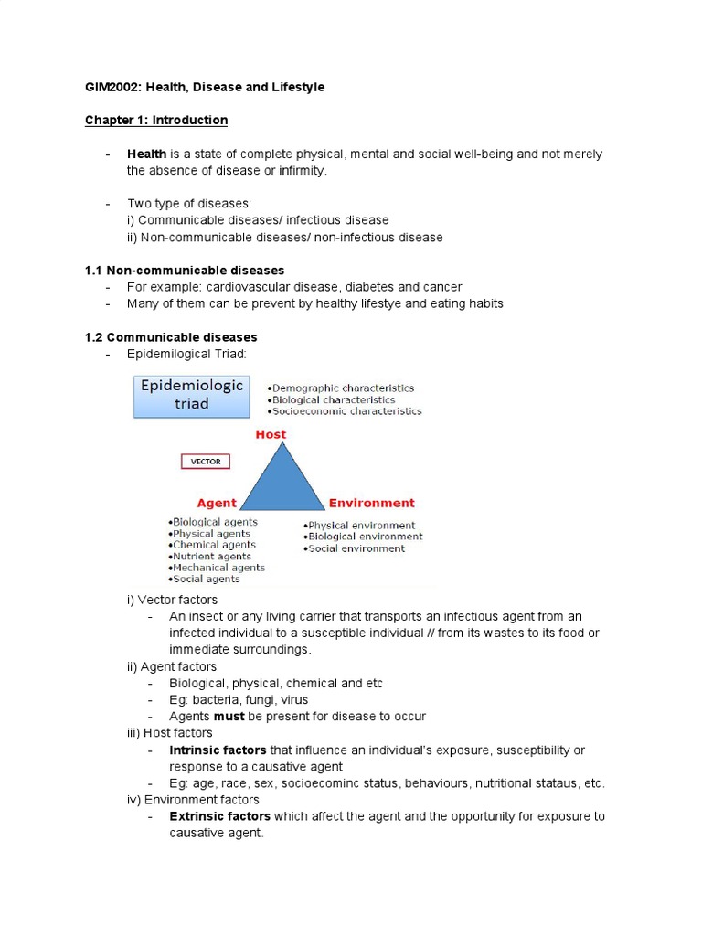 GIM2002: Health, Disease and Lifestyle Chapter 1: Introduction Health ...