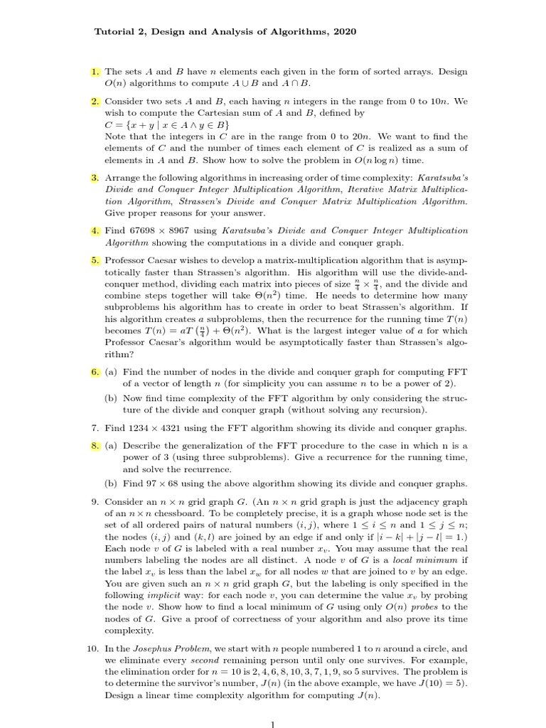 Tutorial 02 | PDF | Time Complexity | Mathematics Of Computing