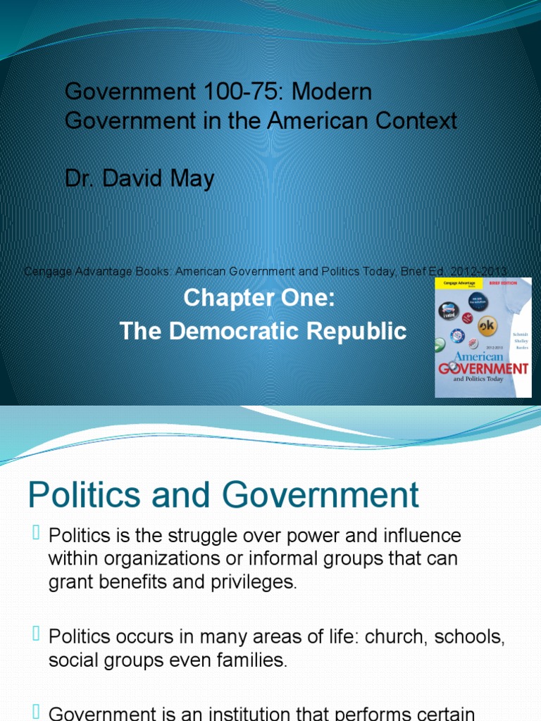 Government 100-75: Modern Government in The American Context Dr. David ...