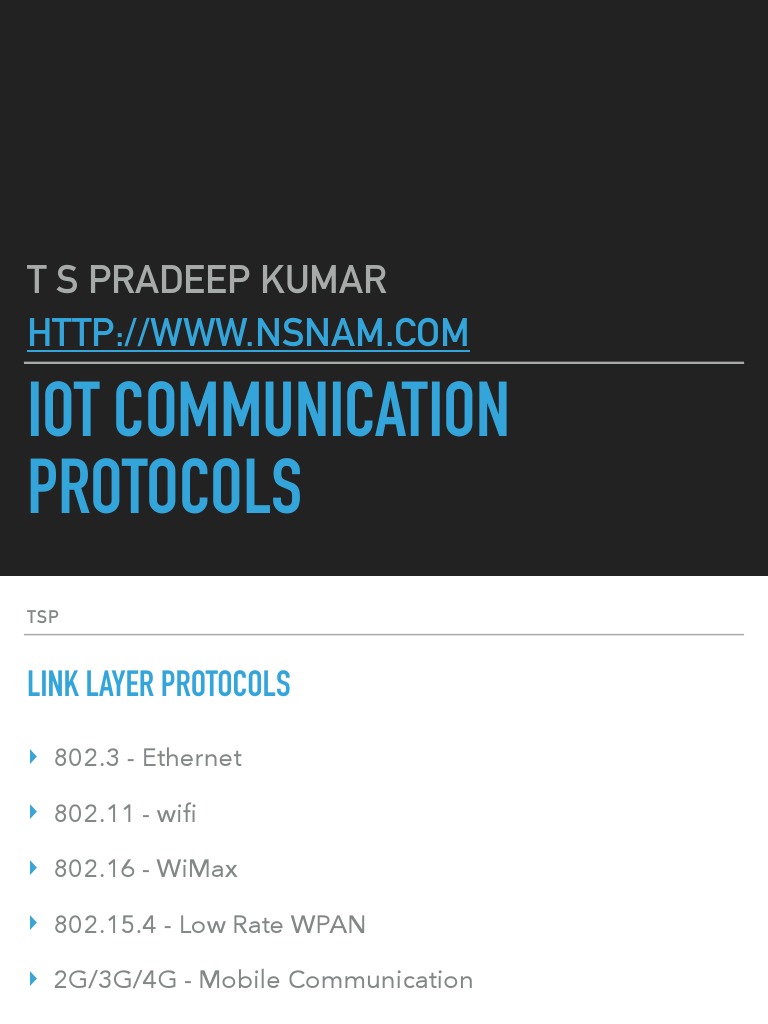 T S Pradeep Kumar: Iot Communication Protocols | PDF | Representational State Transfer ...
