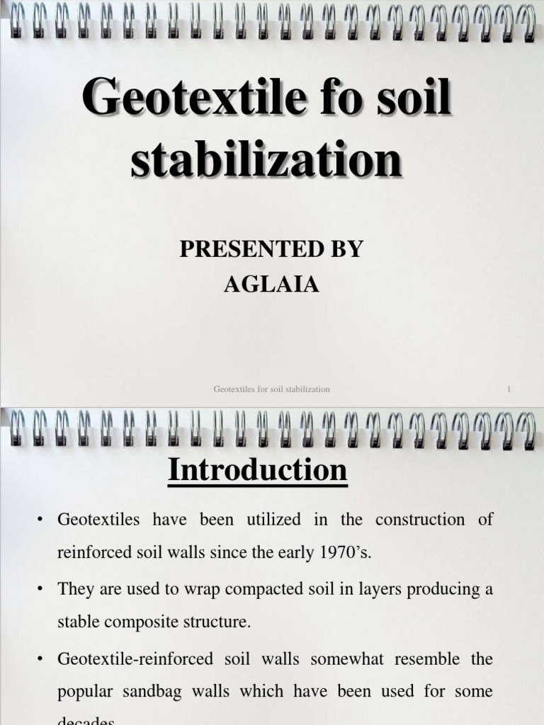 Geotextiles for Soil Stabilization | PDF | Nonwoven Fabric | Textiles
