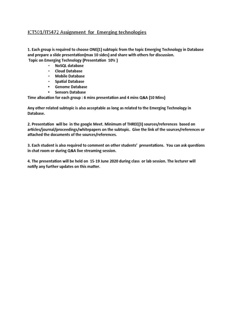 Emerging Technologies in Databases Assignment | PDF | Computers ...