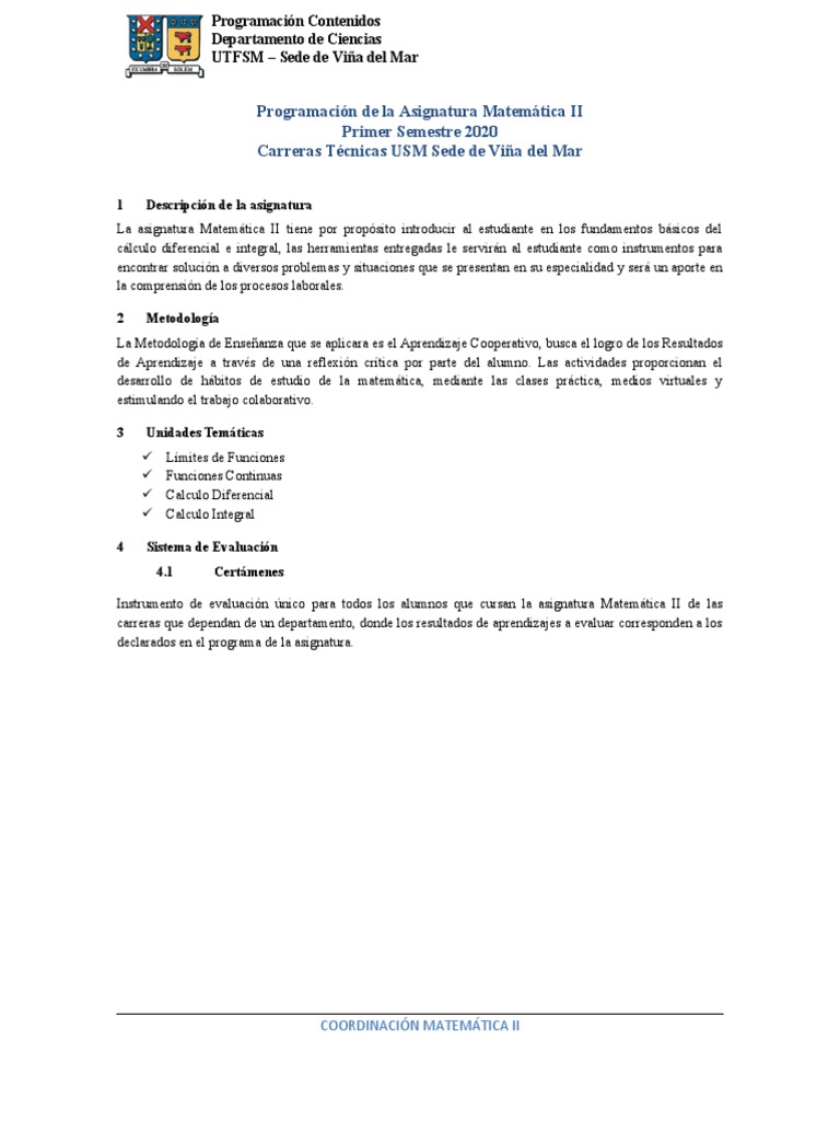 Programacion Matematica II, Primer Sem 2020 | PDF | Cálculo | Enseñanza ...