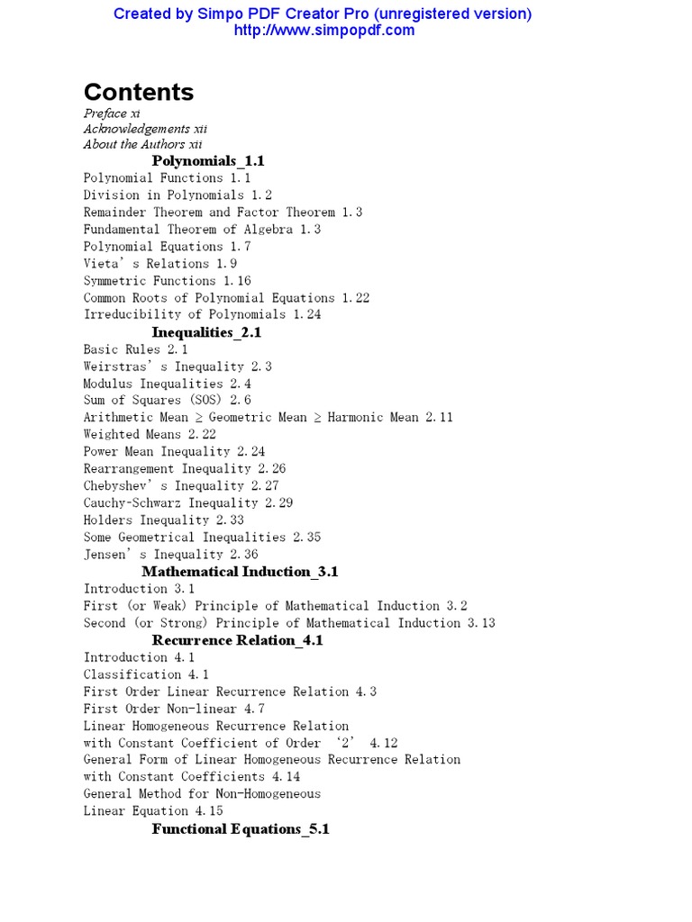Syllabus of Pathfinder For Olympiad Mathematics | PDF | Polynomial ...