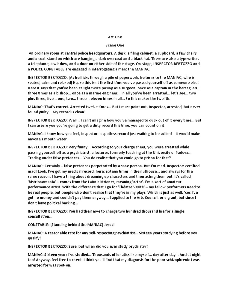 Script of Accidental Death of An Anarchist-Grade 9 | PDF