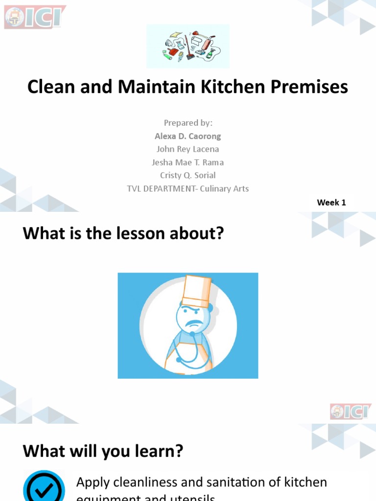 CA SS1 1.1-Clean and Maintain Kitchen Premises | PDF | Kitchen Utensil ...