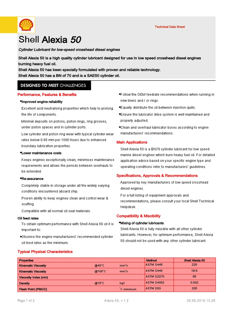 Shell Alexia 50: Performance, Features & Benefits | Download Free PDF ...
