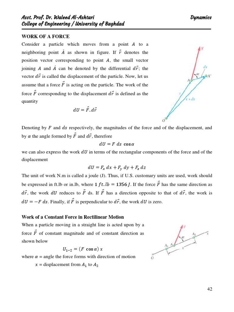 Work of A Force | PDF | Force | Euclidean Vector