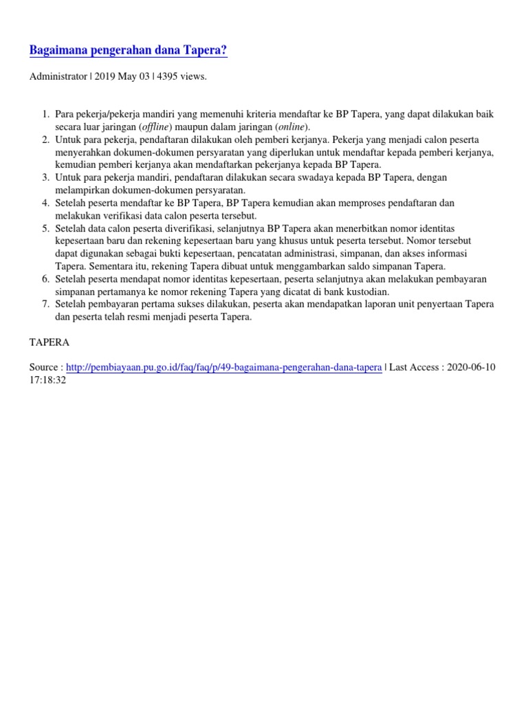 49 Bagaimana Pengerahan Dana Tapera | PDF