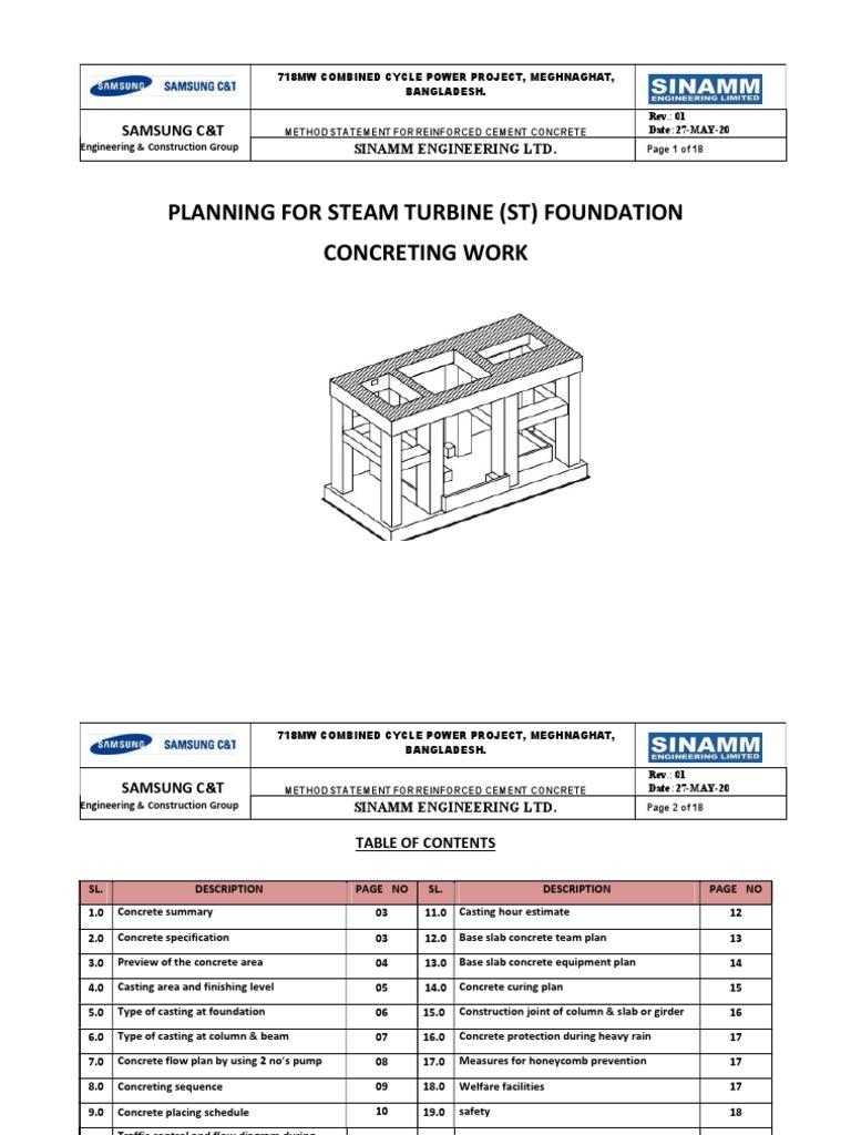 Stg-Planning For Concreting Work (Rev1) | PDF | Concrete | Pump