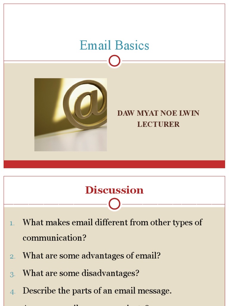 Email Basics: Daw Myat Noe Lwin Lecturer | PDF | Email Spam | Gmail