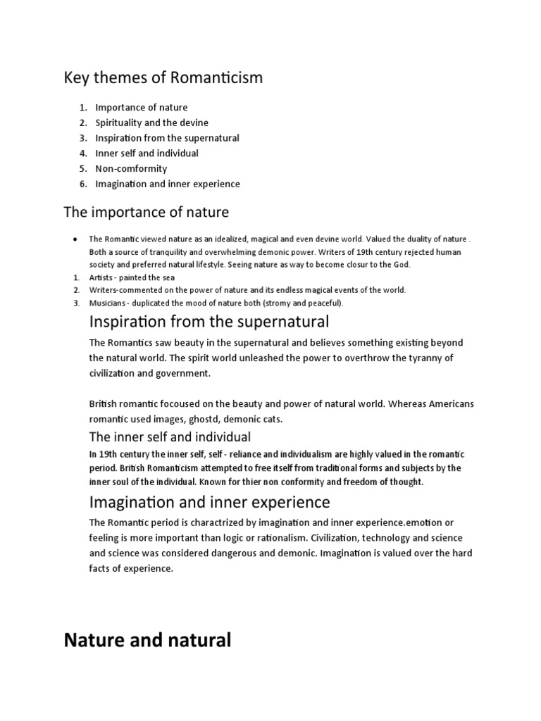 Key Themes of Romanticism | PDF | General Fiction