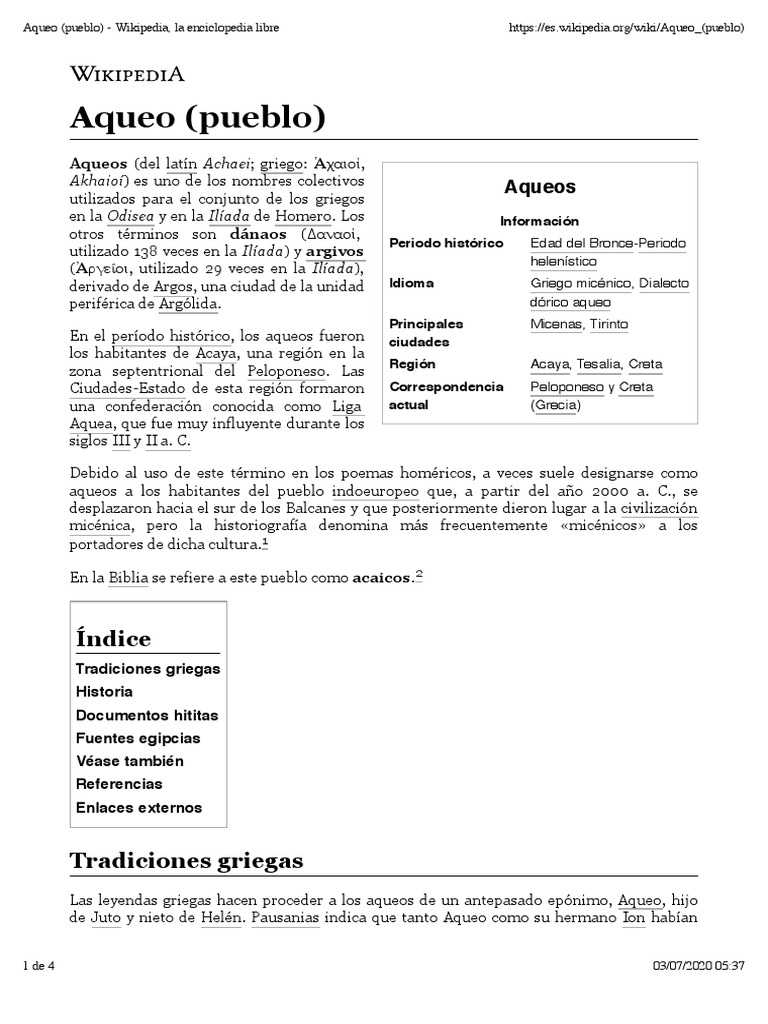 Aqueos | PDF | Antigua Grecia | Grecia