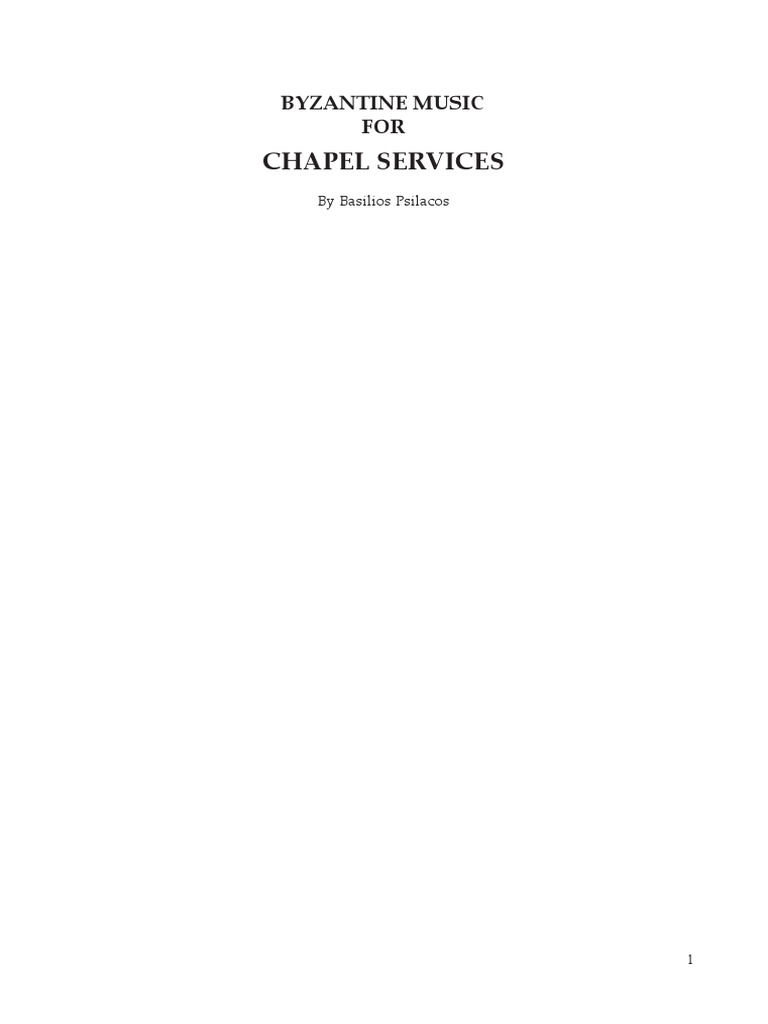 Chapel Services: Byzantine Music FOR | PDF | Teaching Mathematics