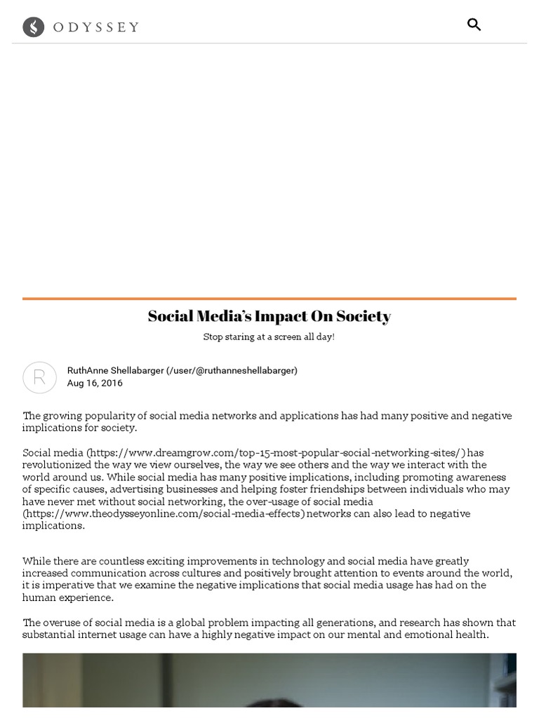 Social Media's Impact On Society | PDF | Social Media | Popular Culture ...