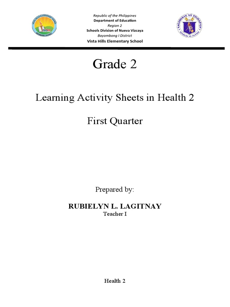 Grade 2: Learning Activity Sheets in Health 2 First Quarter | PDF ...