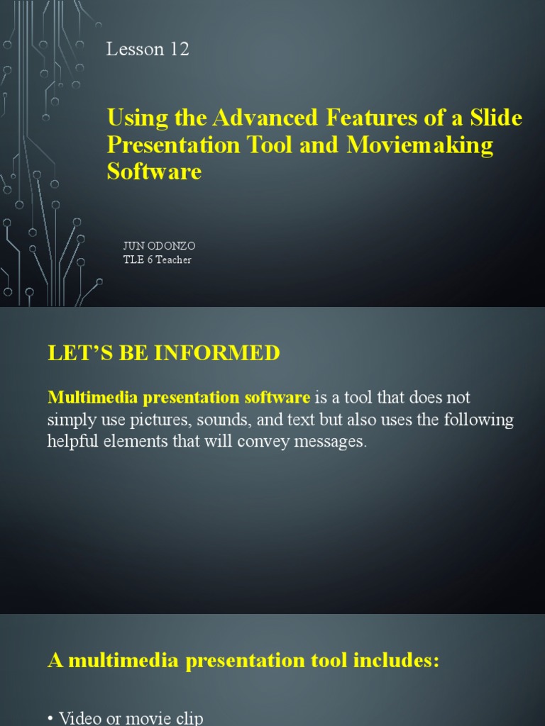 Using The Advanced Features of A Slide Presentation Tool and ...