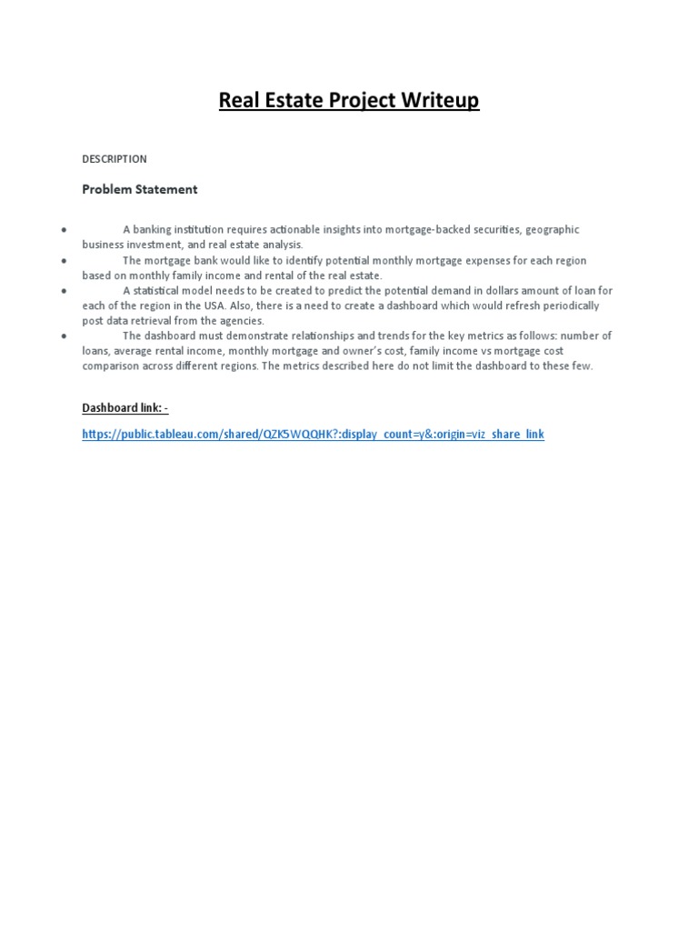 Real Estate Project Writeup | PDF