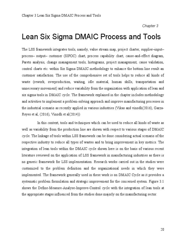 Chap 03 Lean Six Sigma DMAIC Process and Tools. | PDF | Six Sigma ...