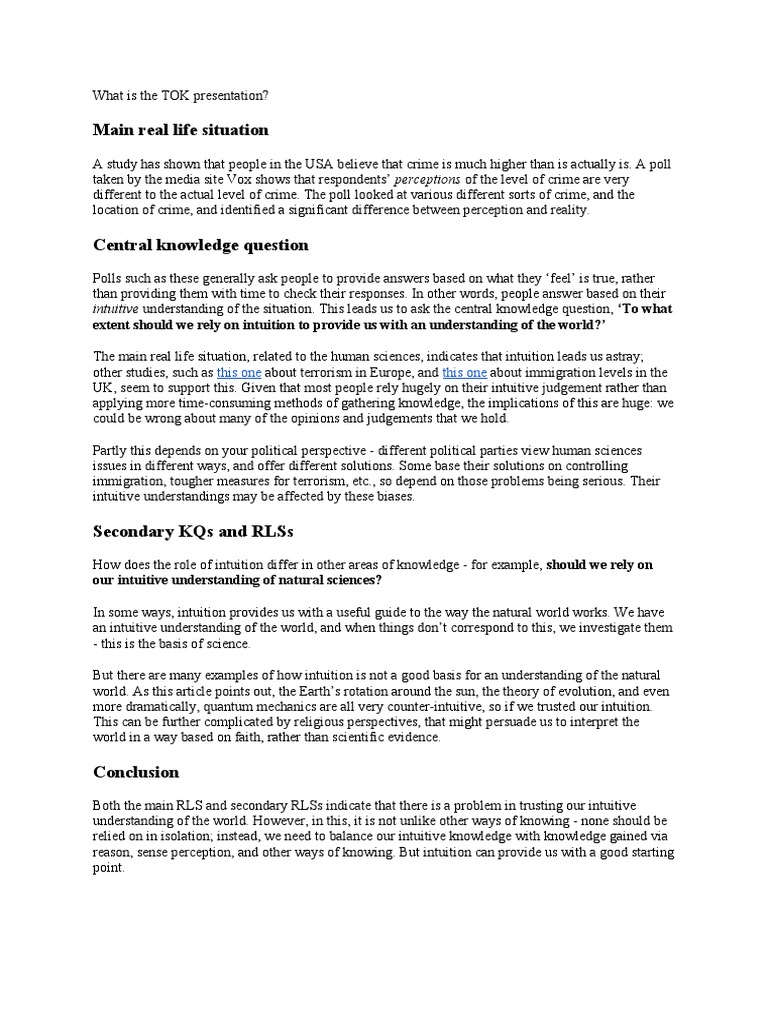 Example of A Presentation | PDF | Intuition | Science