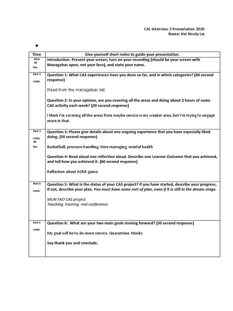 CAS Interview Prep PDF | PDF