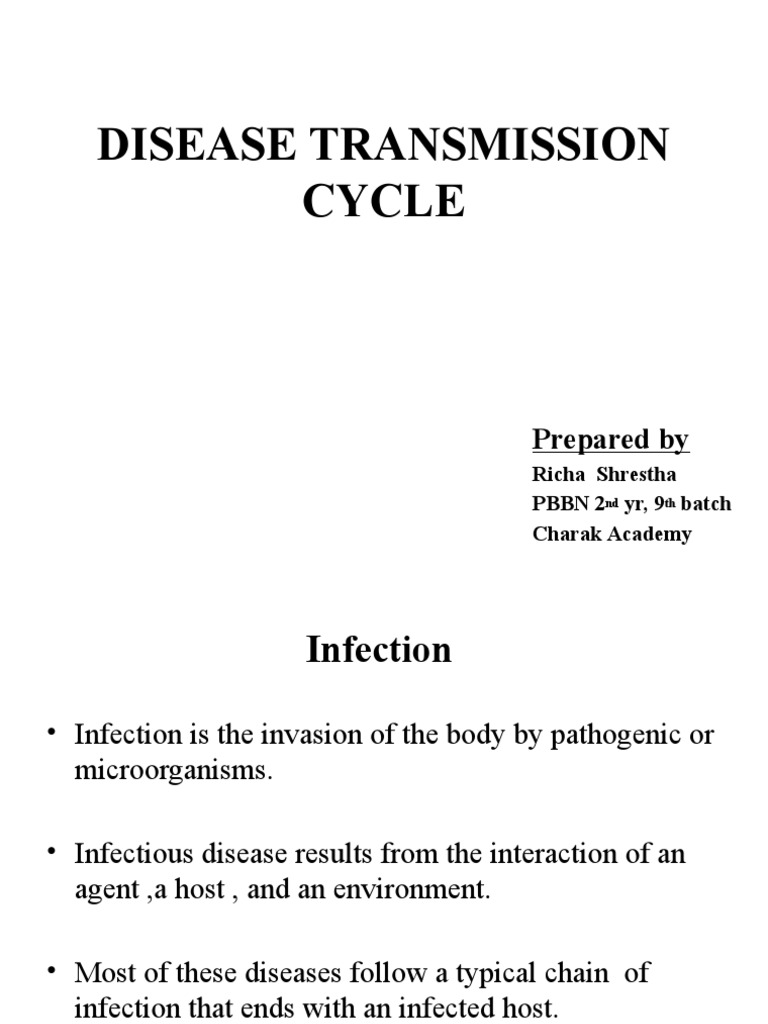 Disease Transmission Cycle | PDF | Infection | Transmission (Medicine)