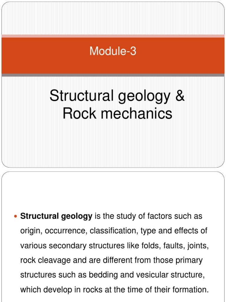Module-3: Structural Geology & Rock Mechanics | PDF | Fault (Geology ...