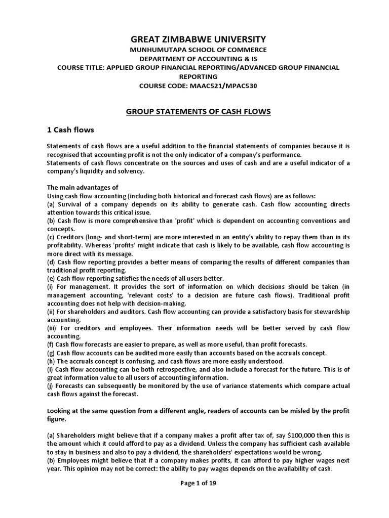 Group Cash Flow Statement Overview | PDF | Cash Flow Statement | Dividend