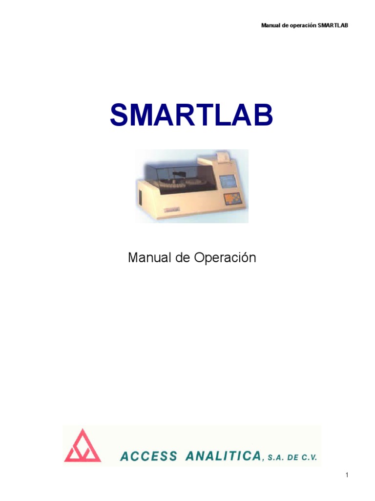 Manual de Operación del Analizador SMARTLAB | PDF | Impresora ...