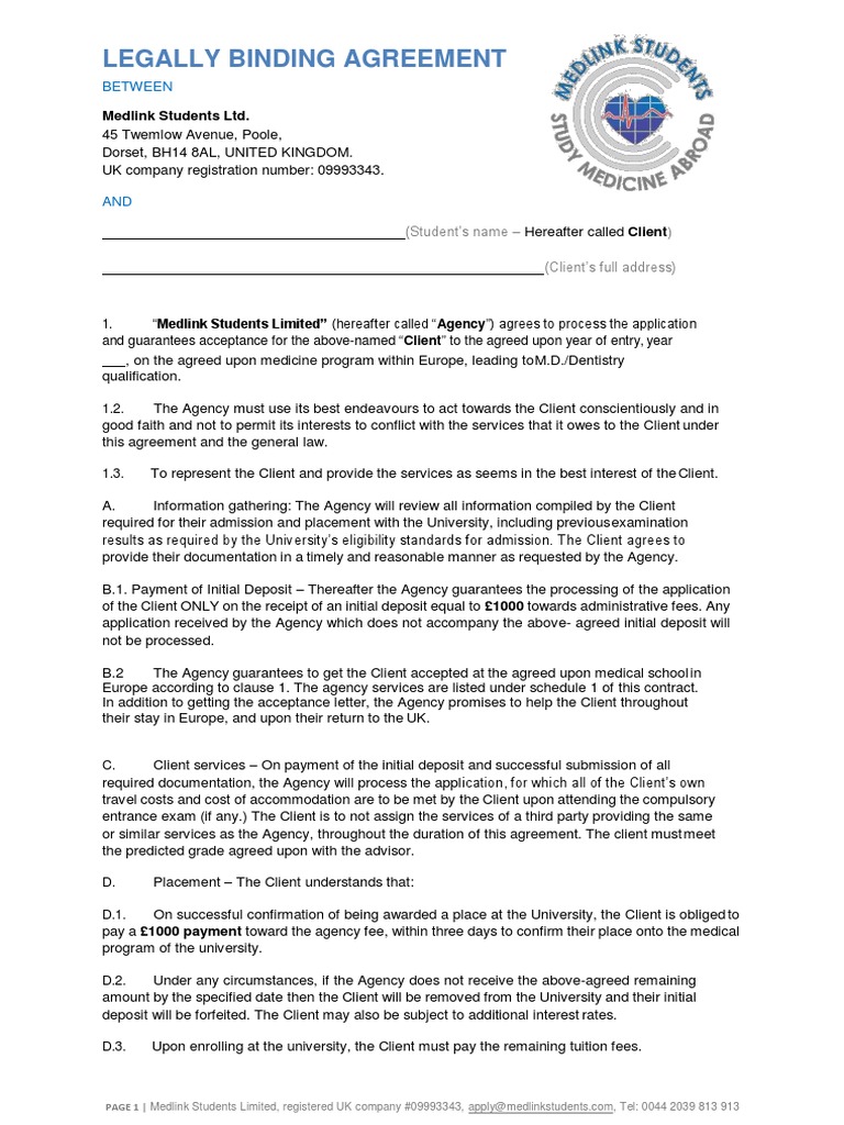 First Year Entry Contract Pounds 2000 | PDF | University | Fee