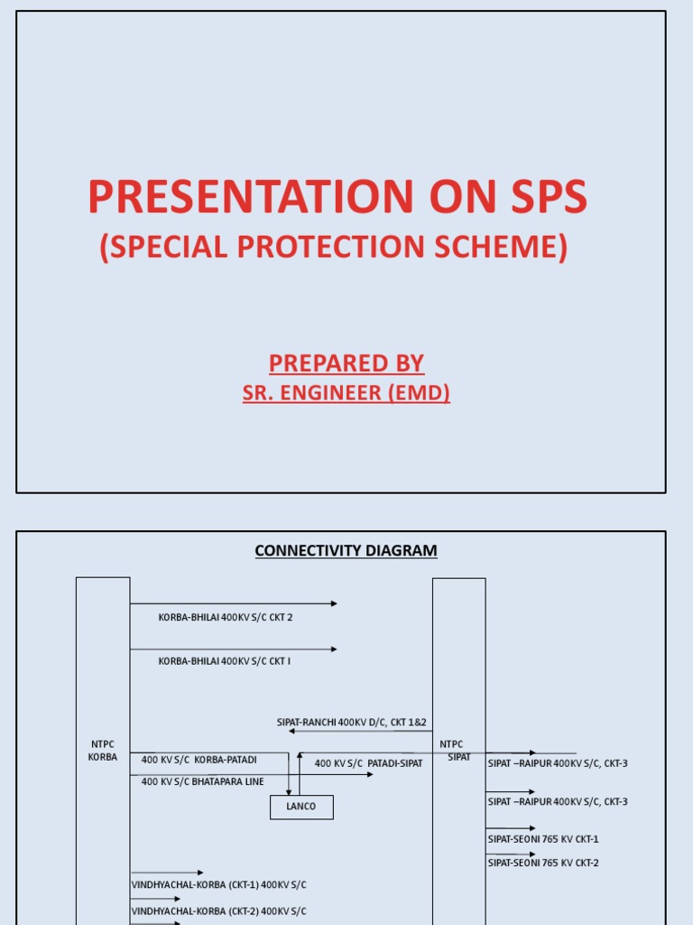 Presentation On SPS: (Special Protection Scheme) | PDF | Relay | Switch