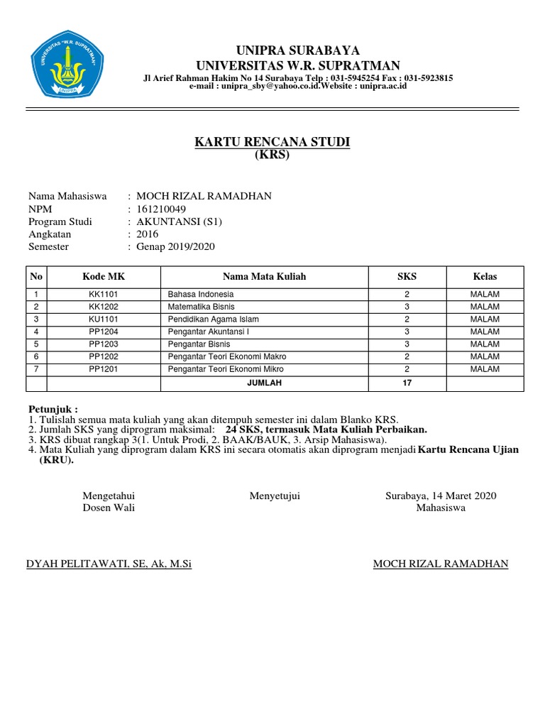 Unipra Surabaya Universitas W.R. Supratman | PDF