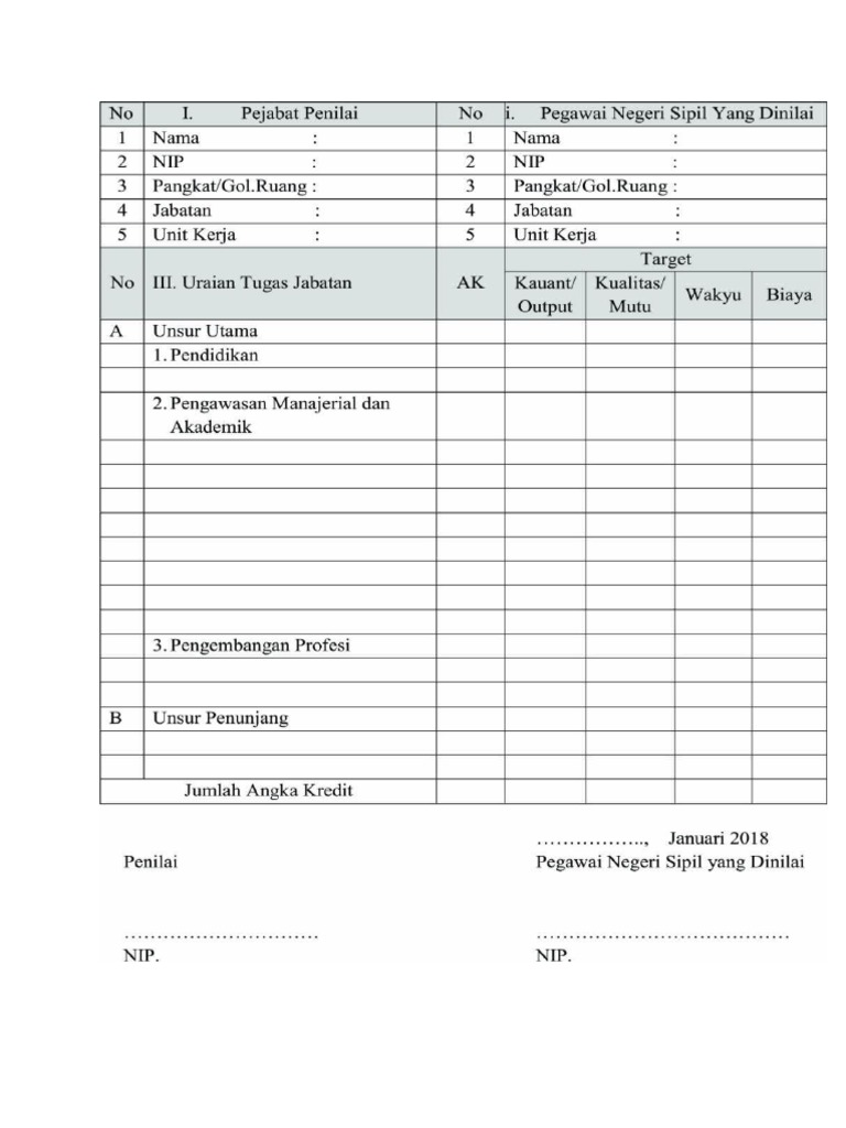 Contoh Format SKP | PDF