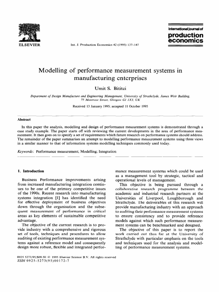 Modelling Performance Measurement Systems | PDF | Business Process | System