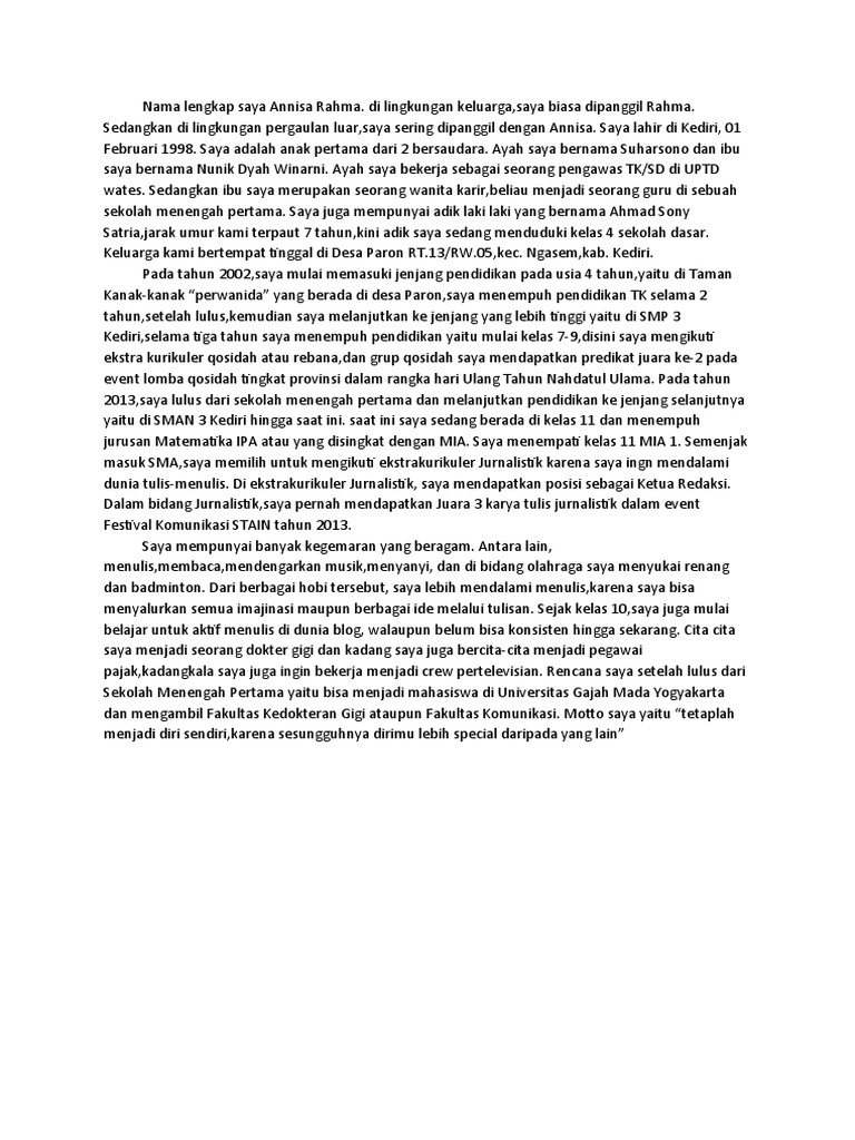 Contoh Autobiografi | PDF