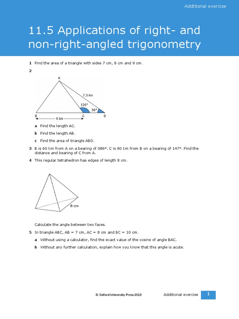 11.5 Applications of Right-And Non-Right-Angled Trigonometry | PDF ...