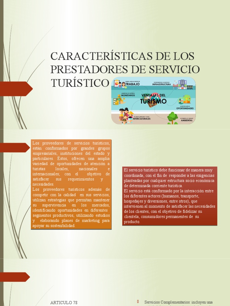 Características de Los Prestadores de Servicio Turístico | PDF | Agencia de viajes | Turismo