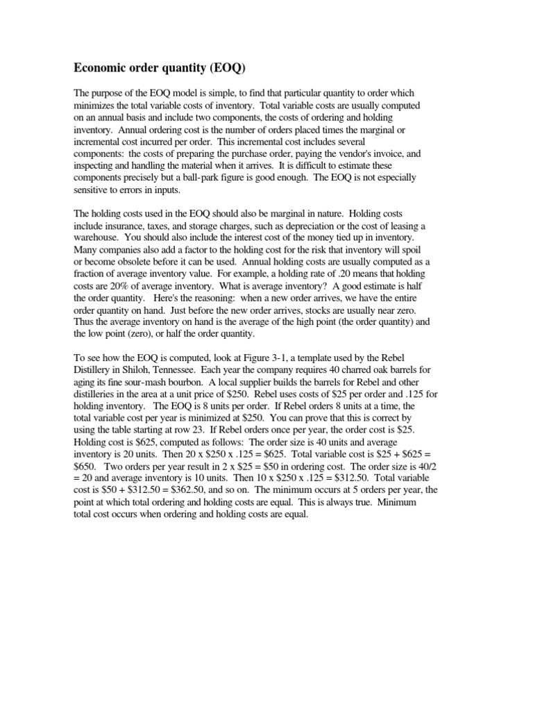 Om Eoq | PDF | Sensitivity Analysis | Inventory