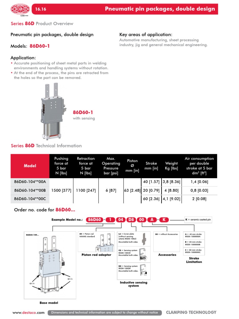 Pneumatic Pin Packages, Double Design: Product Overview | PDF ...