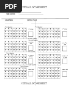 Netball Scoresheet | PDF