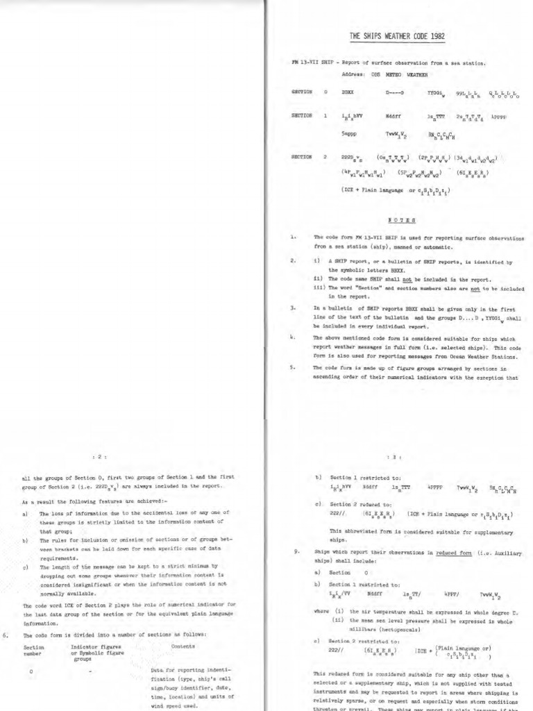 Ships Weather Code 1982 Compressed | PDF